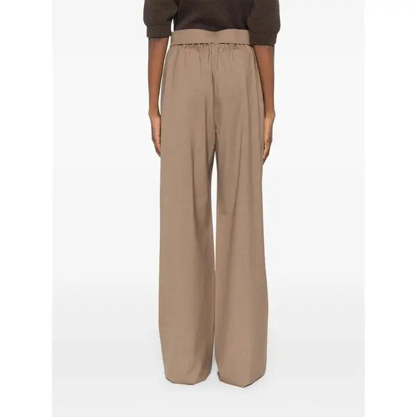 Max Mara Tailored Virgin Wool Trousers - Brown