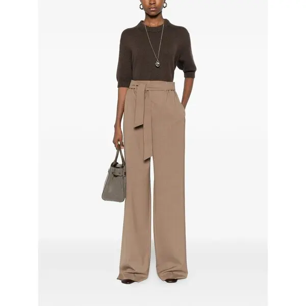 Max Mara Tailored Virgin Wool Trousers - Brown