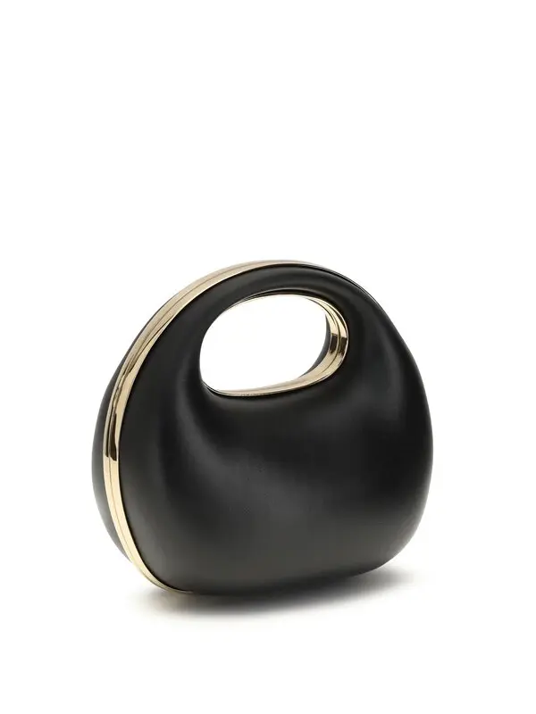 Sacai Rigid Handbag With Gold Detailing - Black