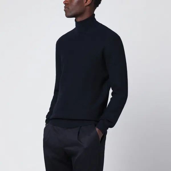 Tagliatore Wool Turtleneck Sweater - Blue