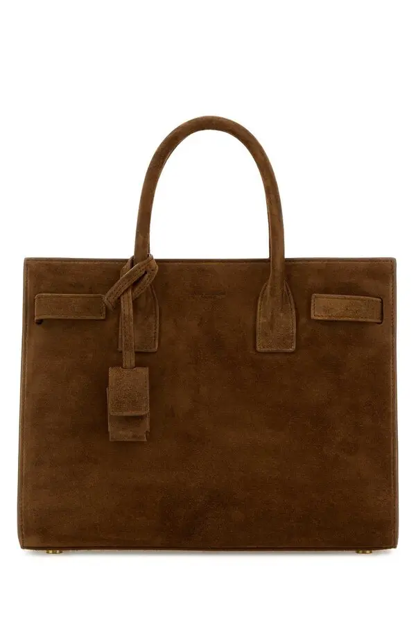 Saint Laurent Suede Sac De Jour Handbag - Brown