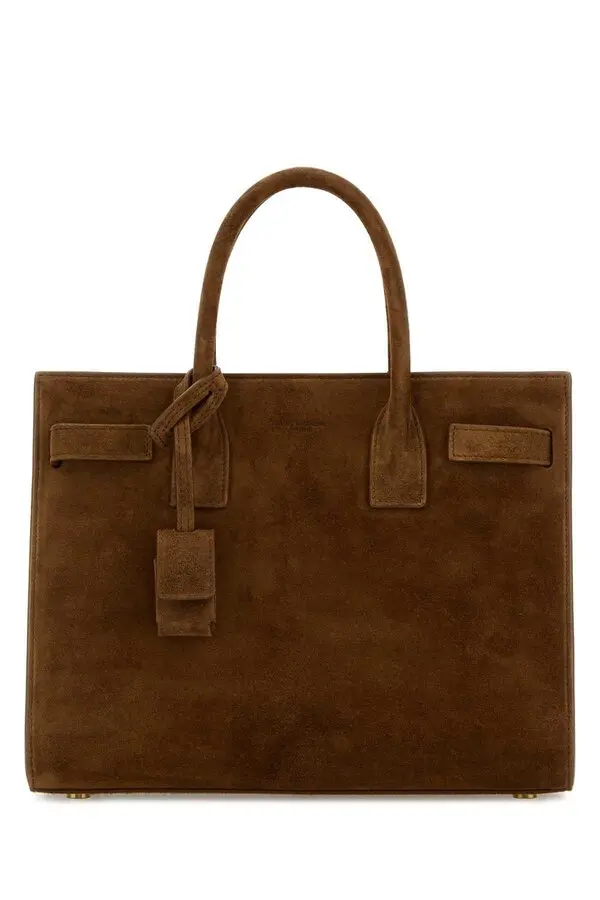 Saint Laurent Suede Sac De Jour Handbag - Brown