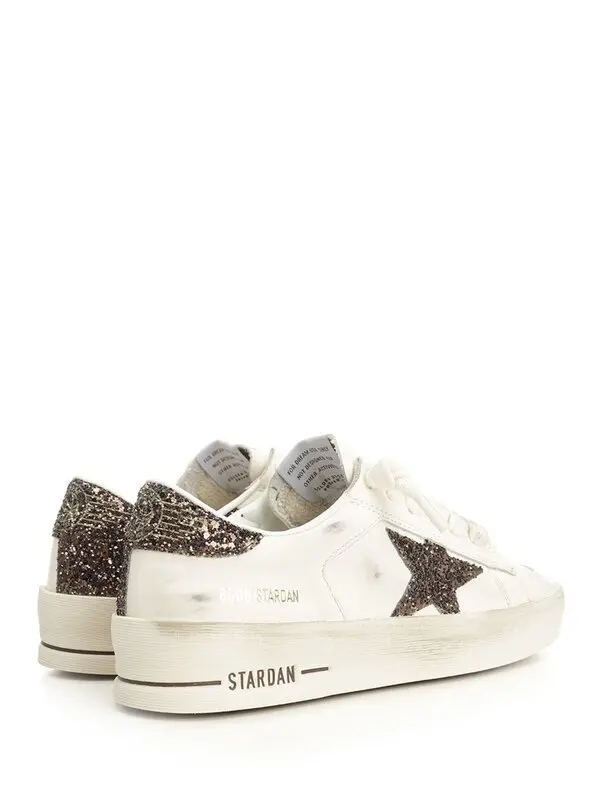 GOLDEN GOOSE Stardan Sneakers In Leather With Glitter Star Detail