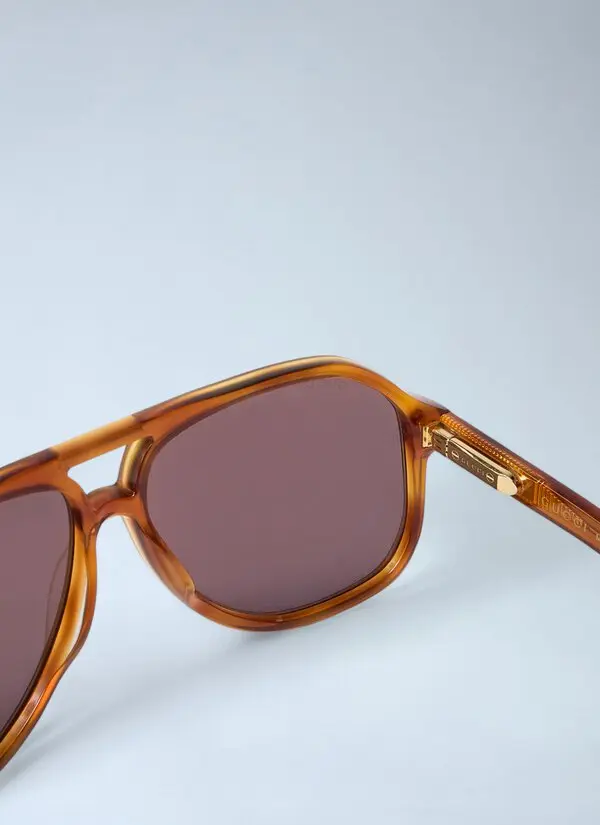 Gucci Aviator Tortoiseshell Sunglasses - Brown