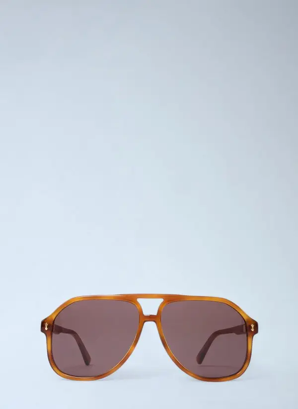 Gucci Aviator Tortoiseshell Sunglasses - Brown