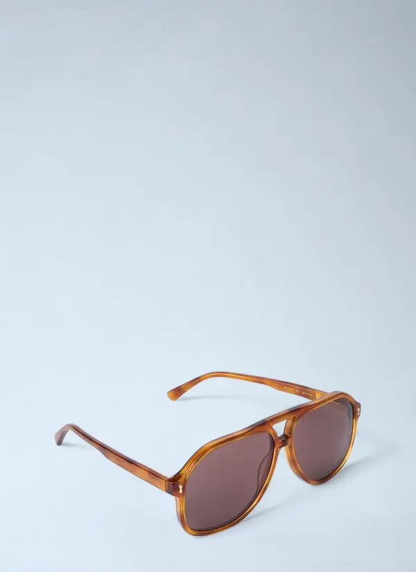 Gucci Aviator Tortoiseshell Sunglasses - Brown