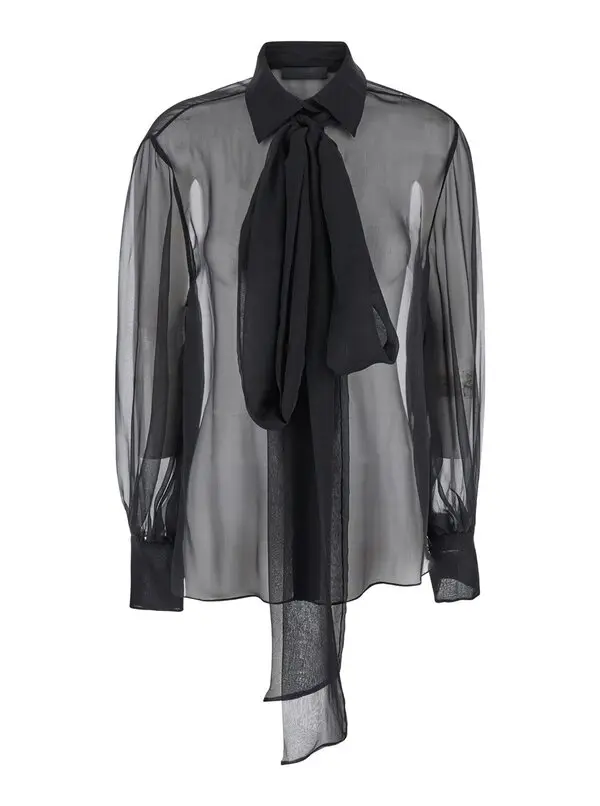 Valentino Garavani Shirt With Silk Neck Scarf - Multicolor