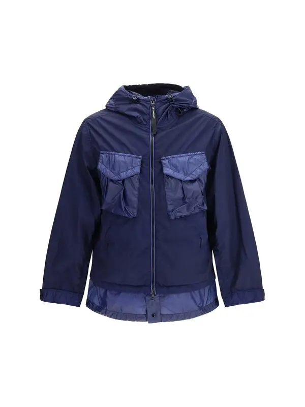 C.P. COMPANY Bi-tm Mixed Goggle Jacket - Blue