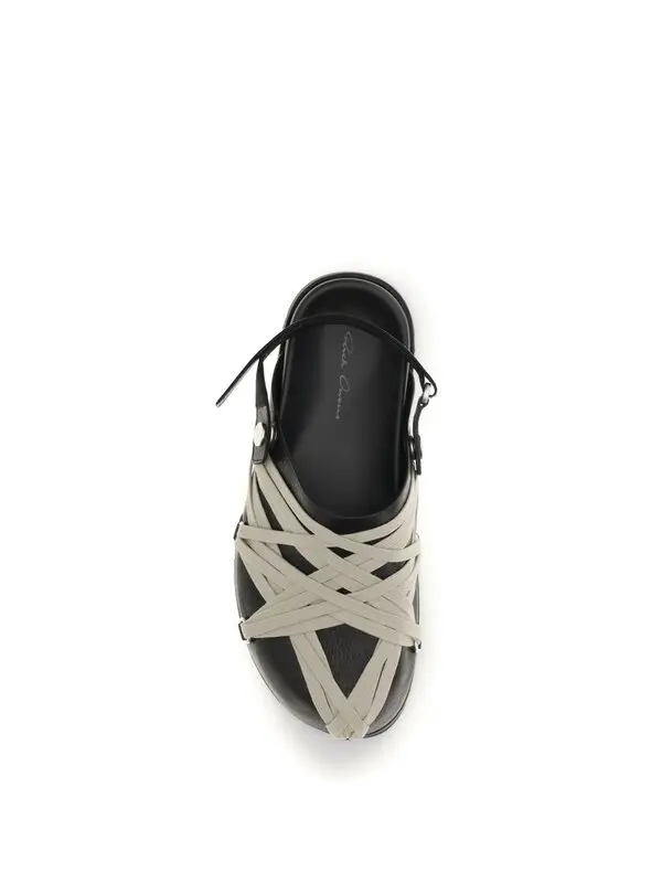 Rick Owens Megalace Leather Mules - Black