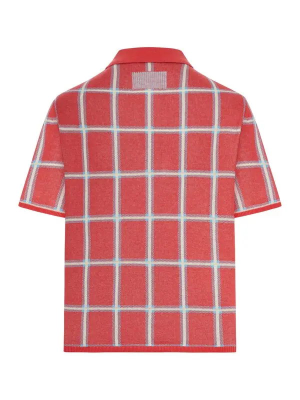 Guest In Residence Linen And Silk Blend Polo Shirt With Check Pattern