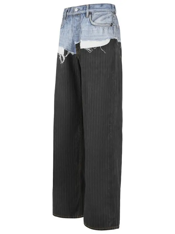 Acne Studios Cotton Jeans With Pinstripe Detail - Blue