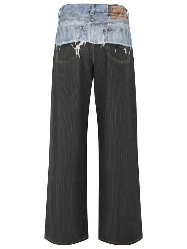 Acne Studios Cotton Jeans With Pinstripe Detail - Blue