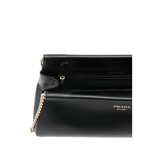 Prada Leather Shoulder Bag With Chain Strap