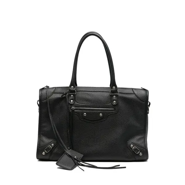 Balenciaga Grained Leather Tote Bag - Black