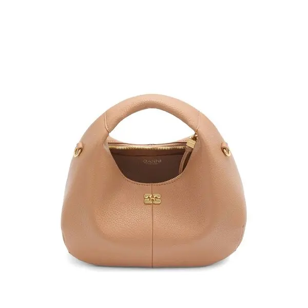 GANNI Leopard-print Satchel With Twisted Top Handle - Brown