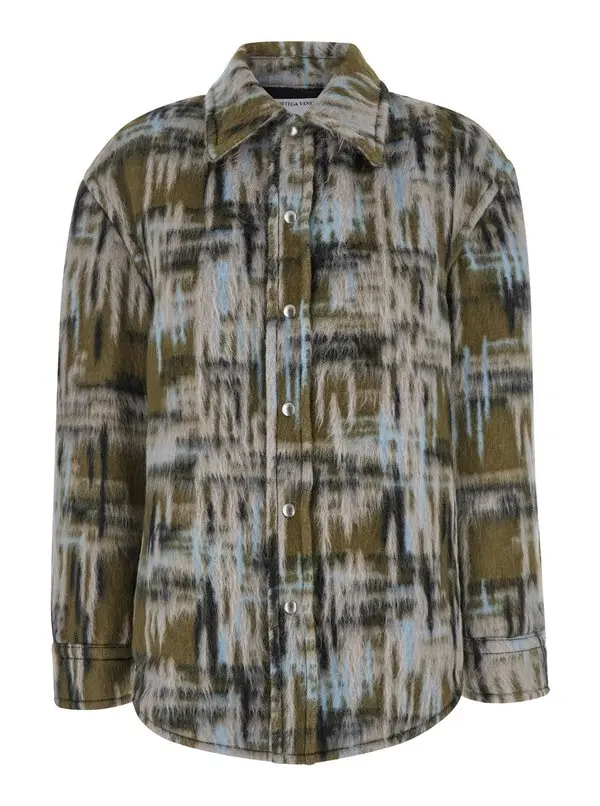 Bottega Veneta Brushed Wool Check Overshirt - Multicolor