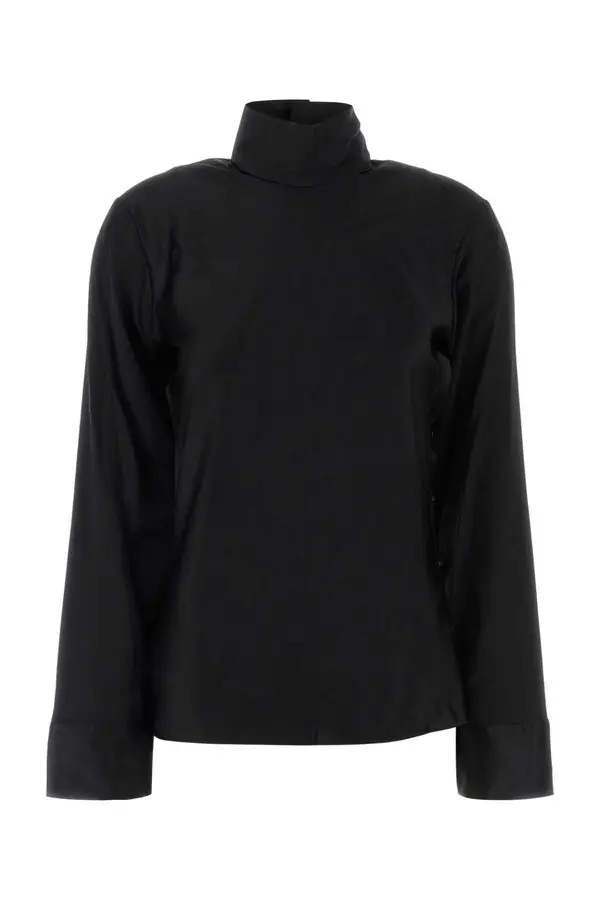 COURREGES Stretch Satin Top - Black