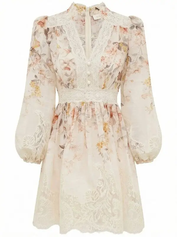 Zimmermann Luna Lace Lantern Dress - Multicolor