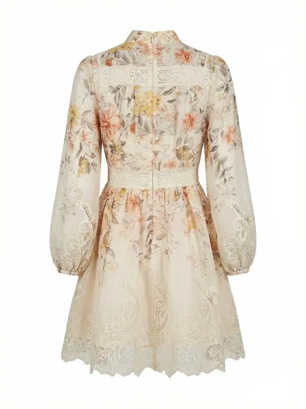 Zimmermann Luna Lace Lantern Dress - Multicolor