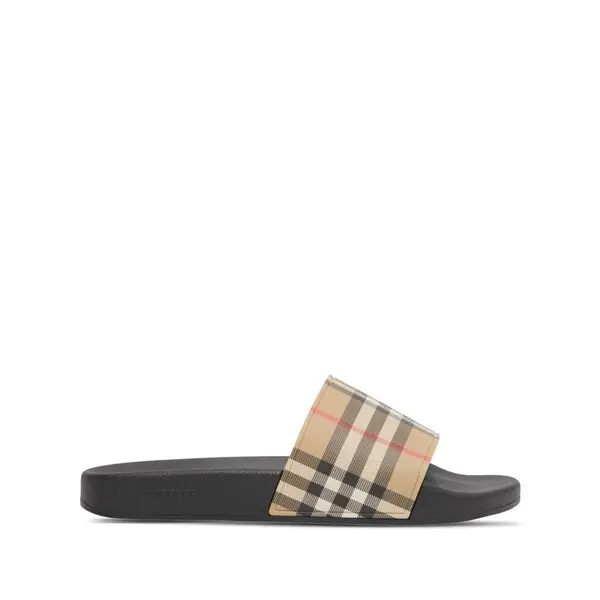 Burberry Vintage Check Slides - Cream