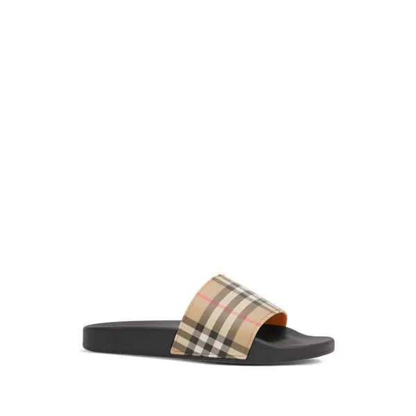 Burberry Vintage Check Slides - Cream