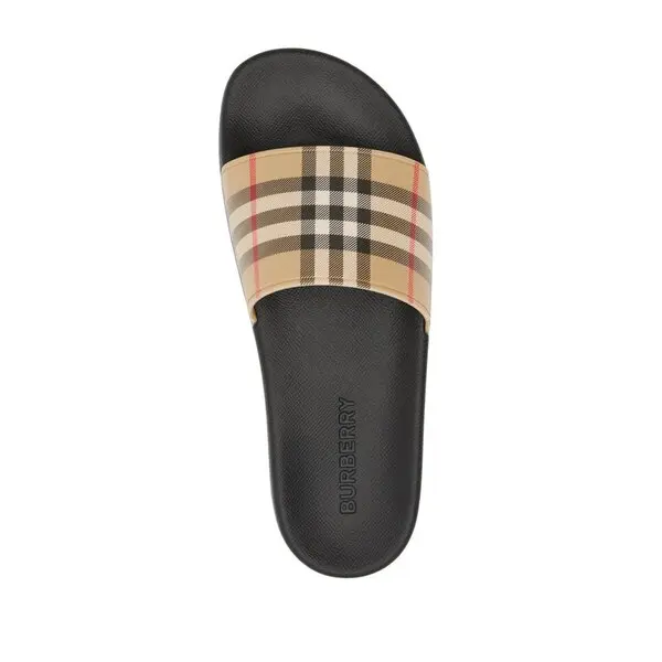 Burberry Vintage Check Slides - Cream