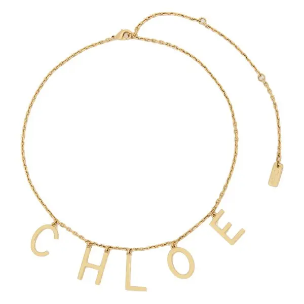 Chloé Brass Letter Necklace - Gold
