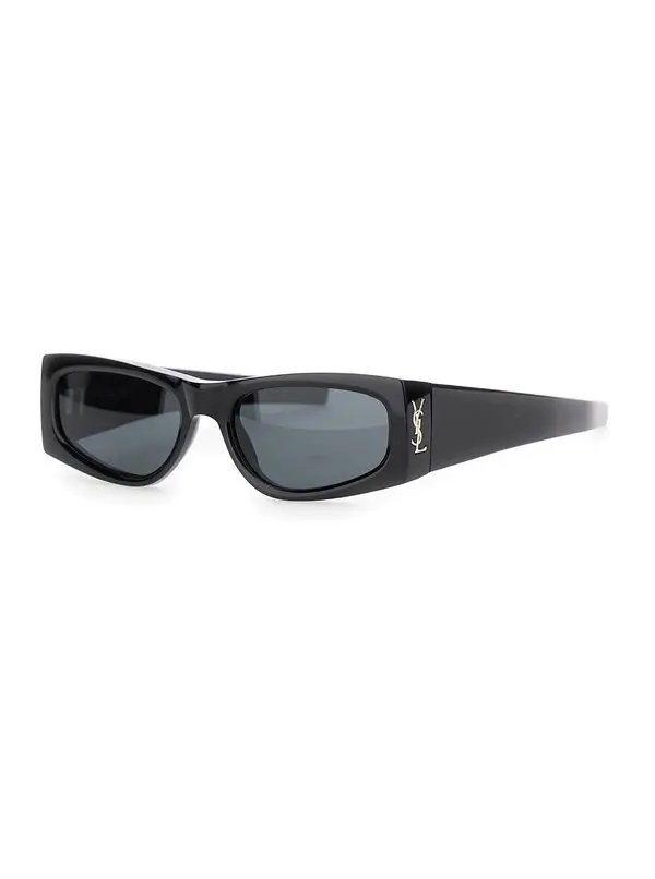 Saint Laurent Acetate Sunglasses With Cassandre Detail - Black
