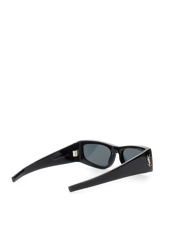 Saint Laurent Acetate Sunglasses With Cassandre Detail - Black