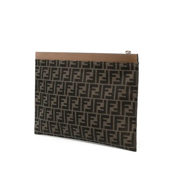 Fendi Calf Leather Monogram Clutch