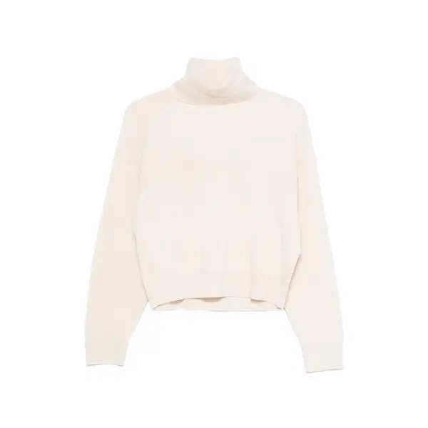 Brunello Cucinelli Ribbed Knit Roll Neck Jumper - White