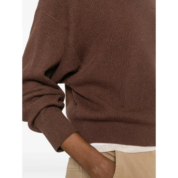 Brunello Cucinelli Ribbed Knit Roll Neck Long Sleeve Jumper - Brown
