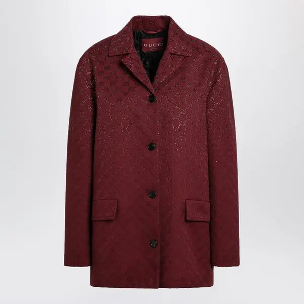 Gucci Single Breasted Gg Crystal Jacket