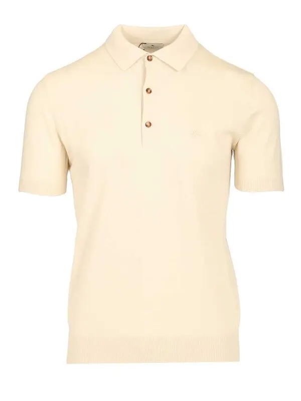 Etro Cotton Knit Polo Shirt - White