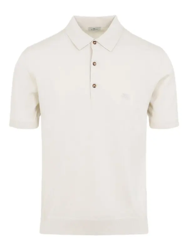 Etro Cotton Knit Polo Shirt - White