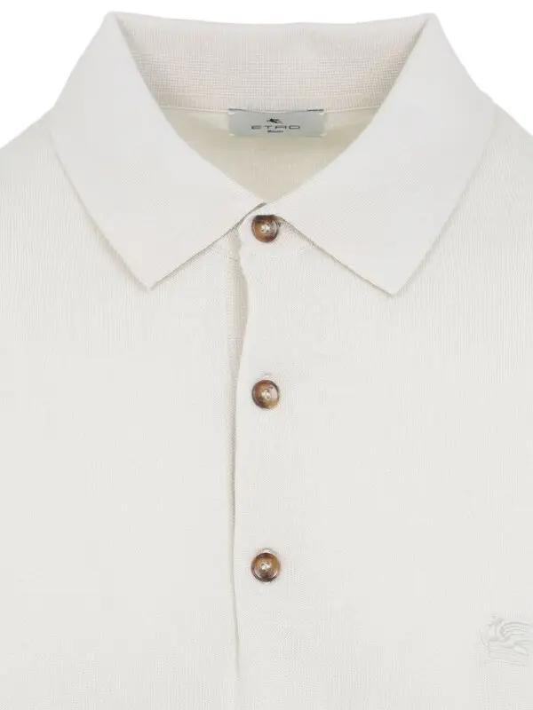 Etro Cotton Knit Polo Shirt - White