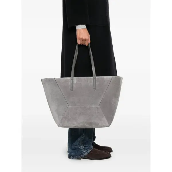 Brunello Cucinelli Paneled Suede Tote Bag - Gray