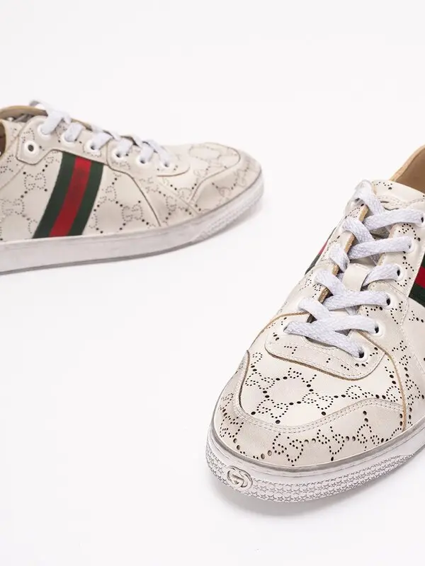 Gucci Leather Lace-up Sneakers