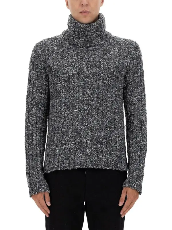 Dolce & Gabbana Turtleneck Pullover In Virgin Wool Blend - Gray