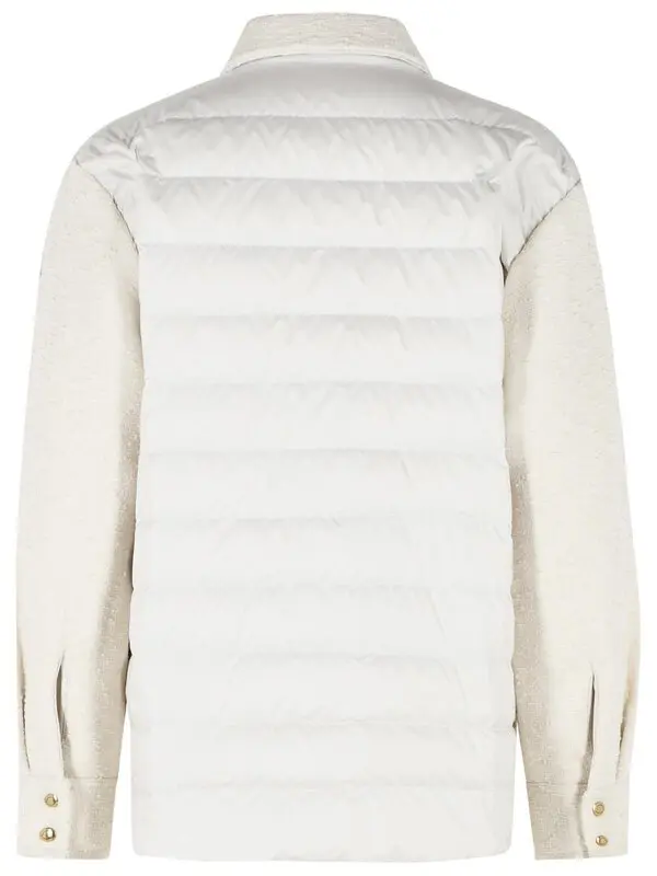 Moncler Padded Shirt Jacket In Bouclé Cotton Blend