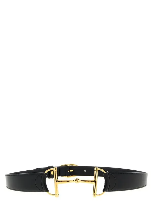 Gucci Horsebit Leather Belt - Black
