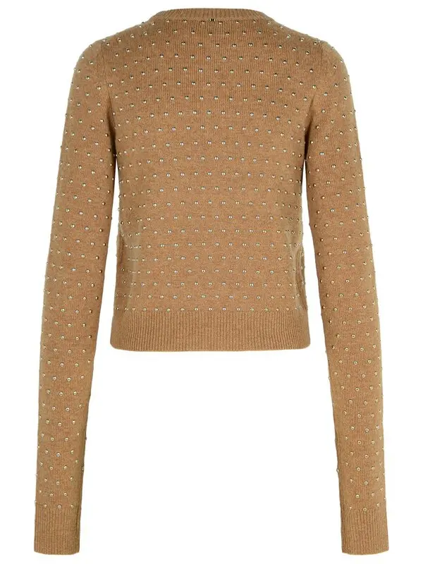 Sportmax Sierra Wool Blend Sweater With Metallic Detail - Brown