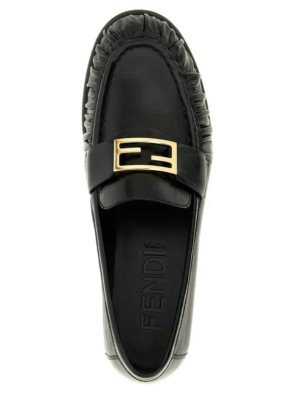 Fendi Baguette Nappa Loafers - Black