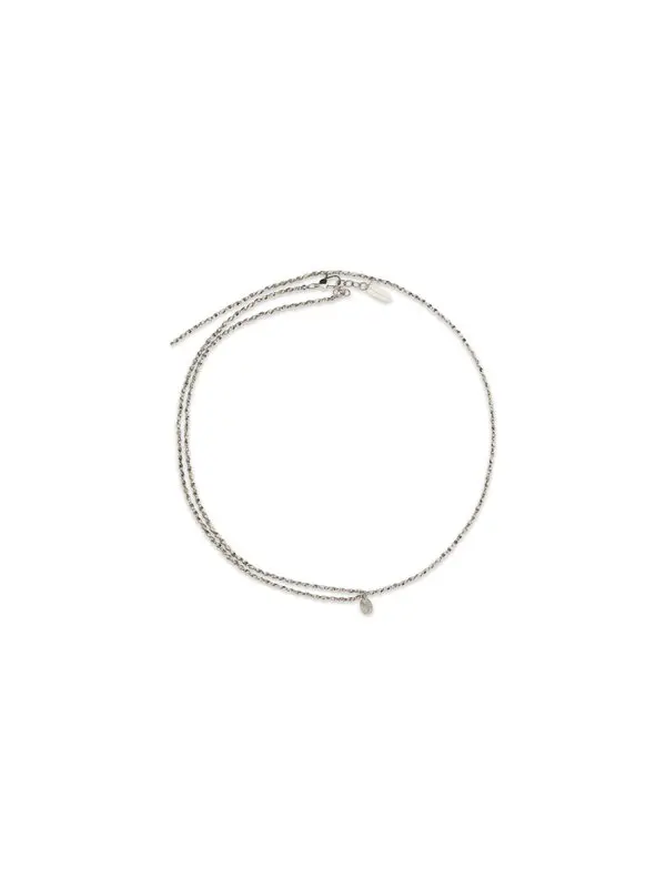 Brunello Cucinelli Double Wrap Chain Necklace With Lobster Clasp - Silver