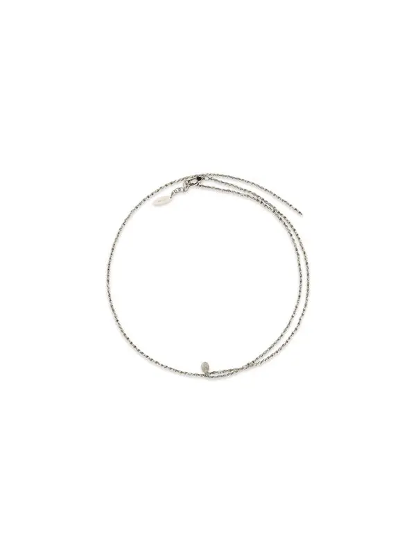 Brunello Cucinelli Double Wrap Chain Necklace With Lobster Clasp - Silver