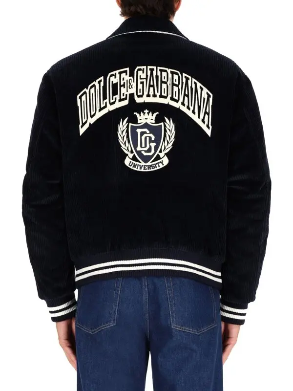 Dolce & Gabbana Corduroy Bomber Jacket - Blue