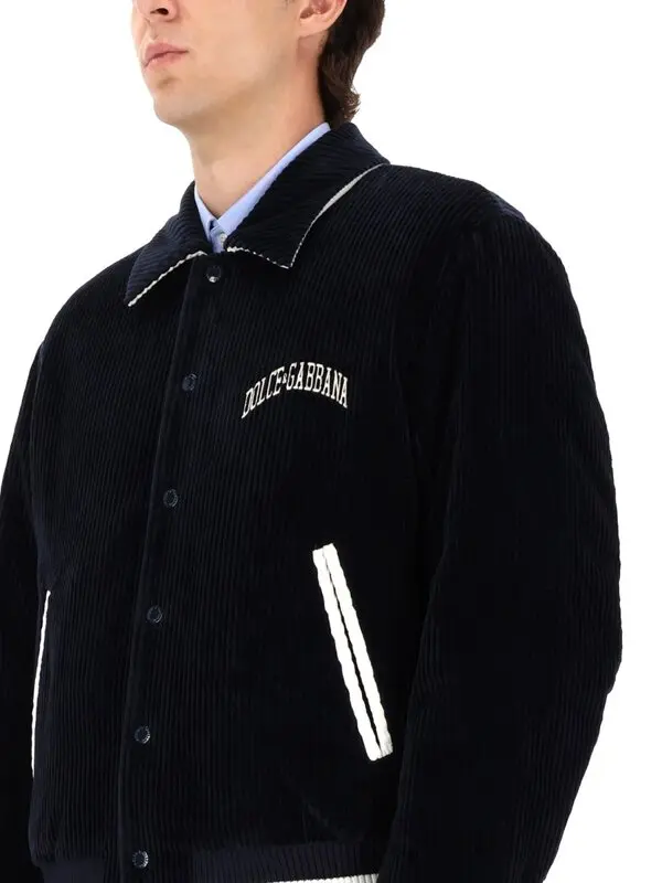 Dolce & Gabbana Corduroy Bomber Jacket - Blue