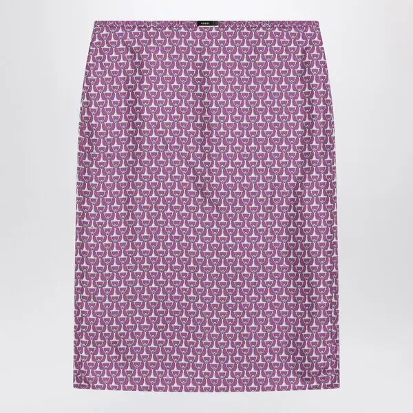 Gucci Horsebit Print Pencil Skirt - Purple
