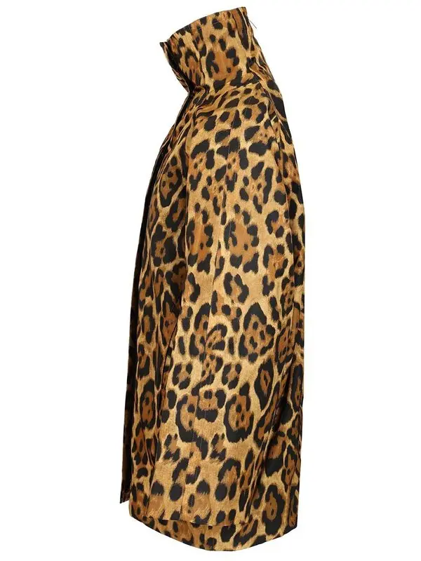 Alaïa Layered Ocelot Print Twill Coat