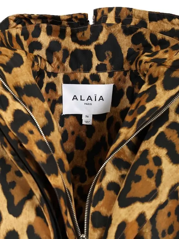 Alaïa Layered Ocelot Print Twill Coat